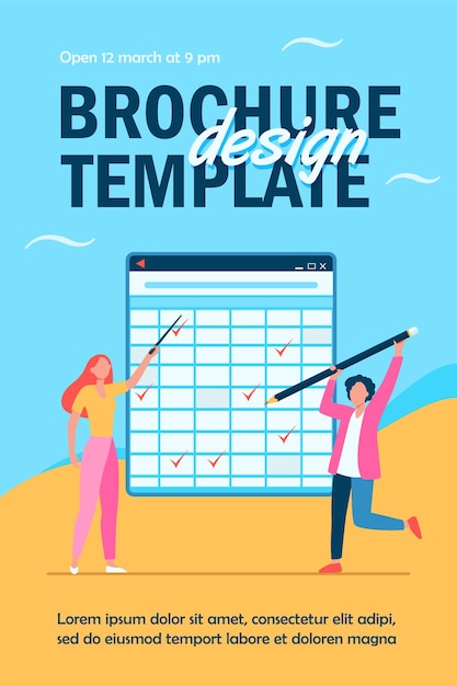 Free Vector | Teacher explaining task flyer template Free Vector | Teacher explaining task flyer template
