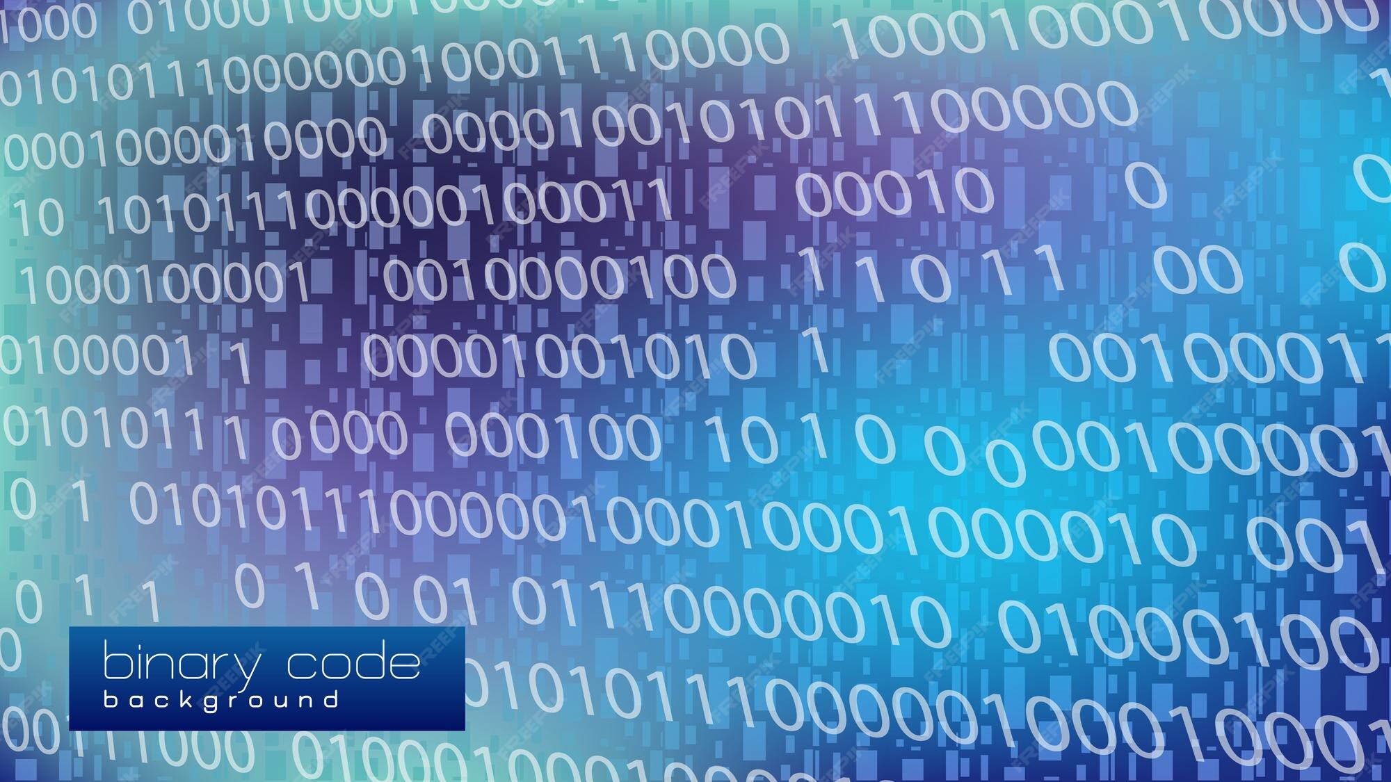 Premium Vector | Technology binary code background with floating numbers