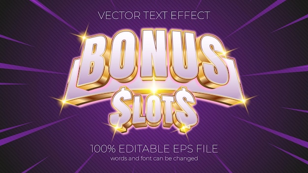 Premium Vector | Text effect vector illustration,bonus slots text effect Premium Vector | Text effect vector illustration,bonus slots text effect