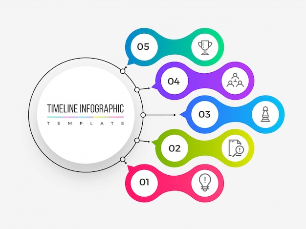 Premium Vector | Timeline infographics layout with five (5) steps. Premium Vector | Timeline infographics layout with five (5) steps.