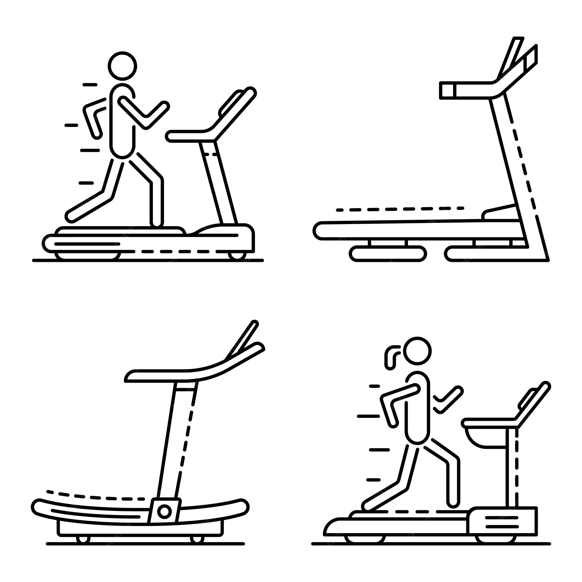Premium Vector | Treadmill icon set. outline set of treadmill vector icons Premium Vector | Treadmill icon set. outline set of treadmill vector icons