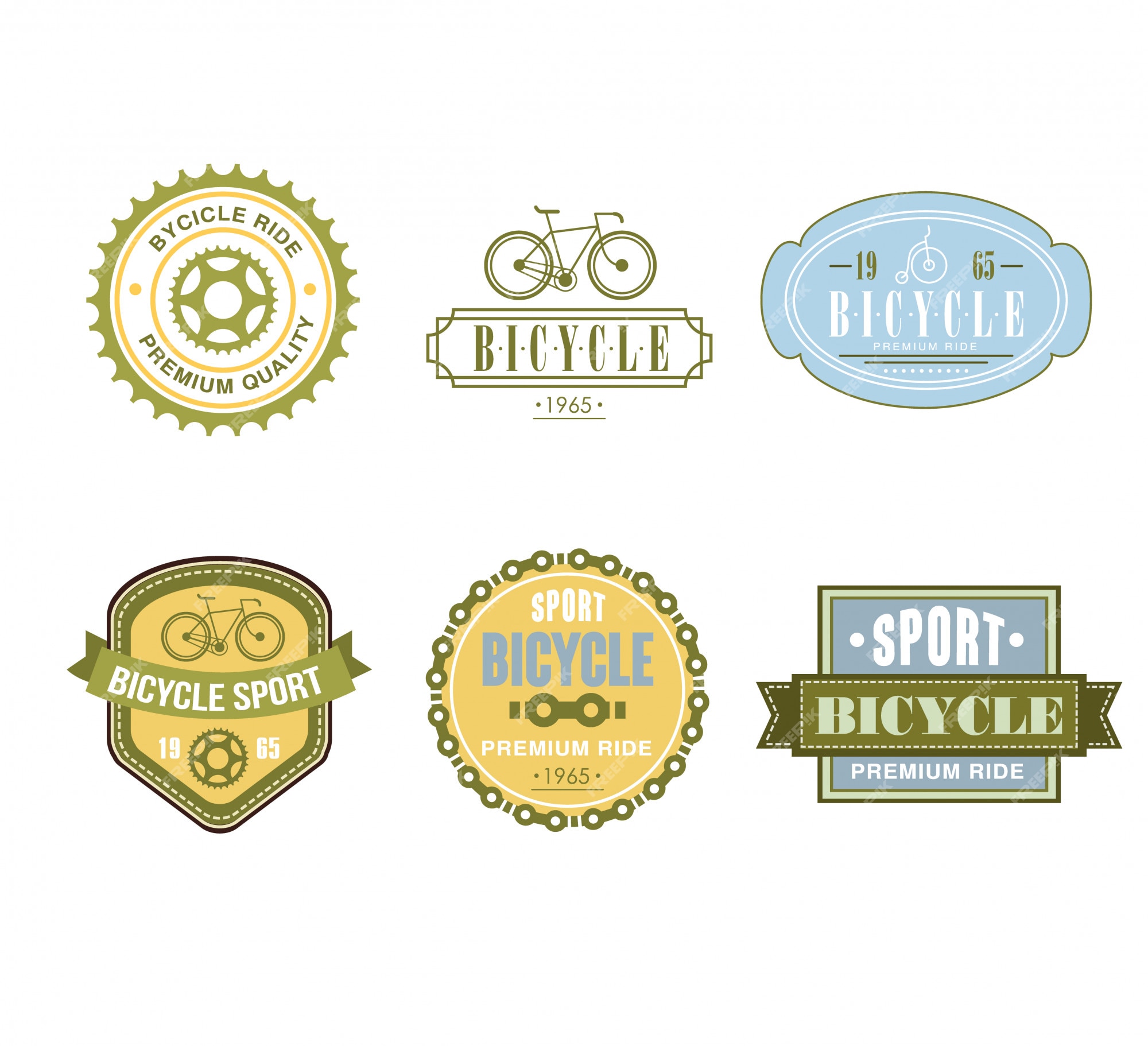 Premium Vector | Typographic bicycle themed label design set - bike shop Premium Vector | Typographic bicycle themed label design set - bike shop