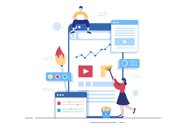 Premium Vector | Ui & ux programmer flat design vector illustration for ...