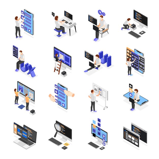 Free Vector | Wireless technologies isometric set