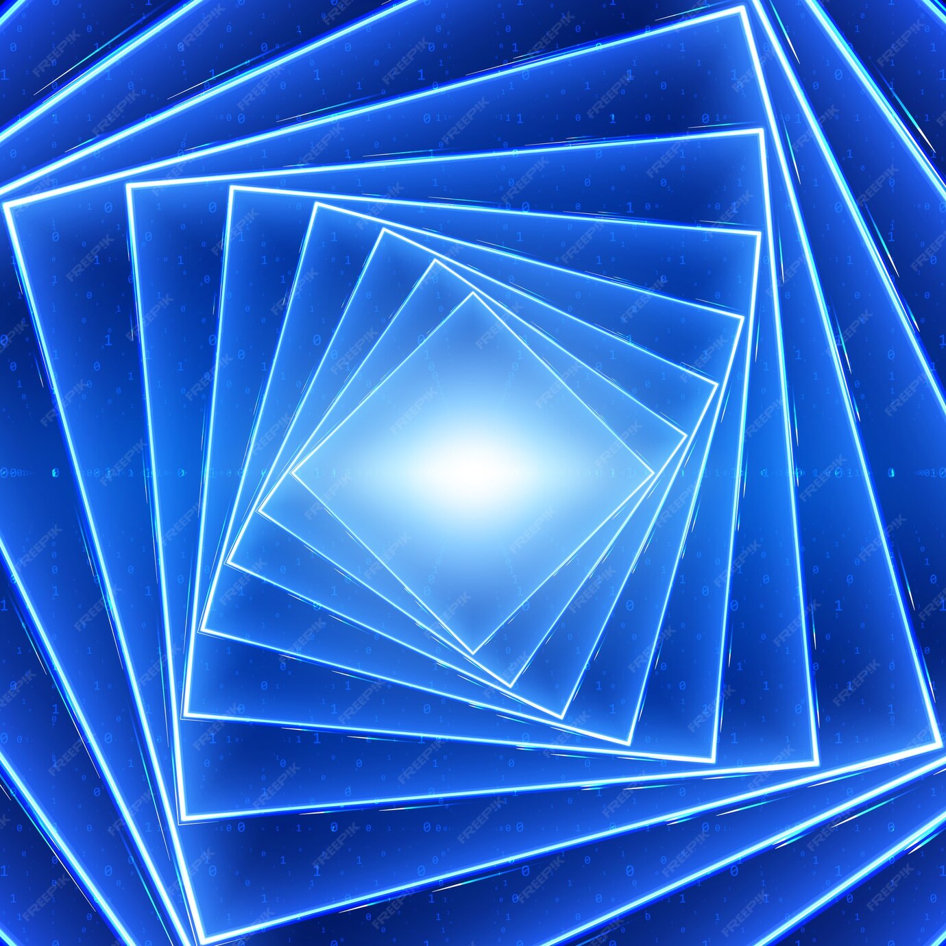 Free Vector | Vector data flow visualization. square twisted glowing tunnel of blue big data ...
