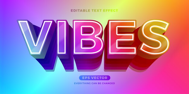 Premium Vector | Vibes editable text Premium Vector | Vibes editable text