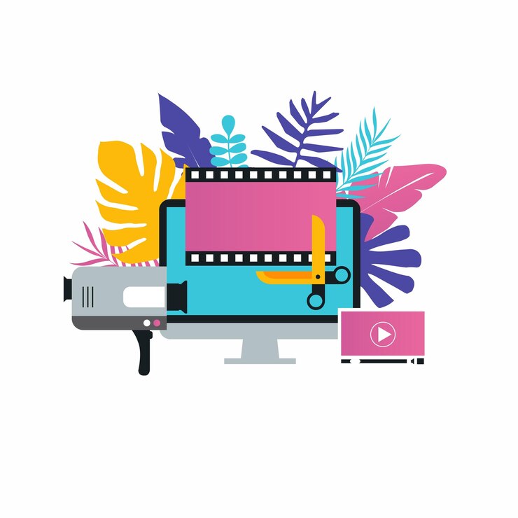 Premium Vector | Video editing video production montage flat vector ...