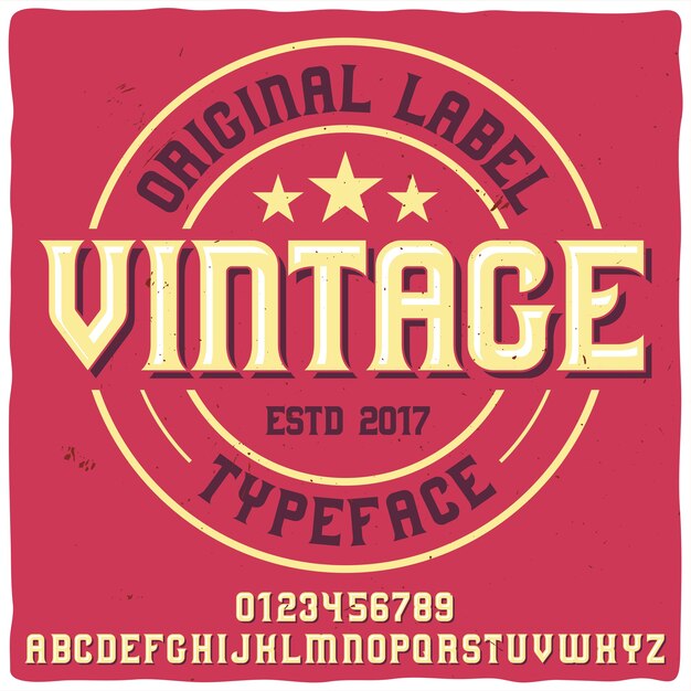 Free Vector | Original label typeface named 