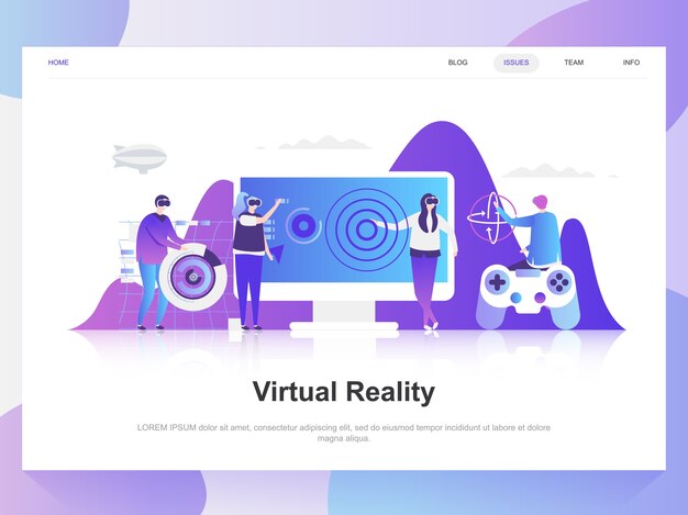 Premium Vector | Landing page template of virtual augmented reality. Premium Vector | Landing page template of virtual augmented reality.