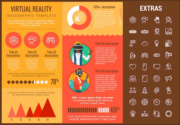 Premium Vector | Virtual reality infographic template and elements. Premium Vector | Virtual reality infographic template and elements.