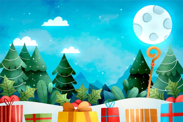 Free Vector Watercolor Sinterklaas Background