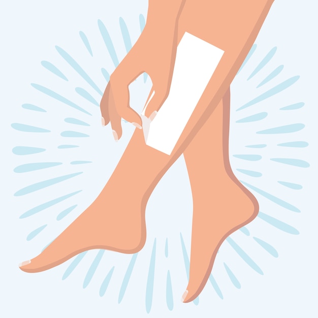 Premium Vector | Waxing or sugaring process with strips Premium Vector | Waxing or sugaring process with strips