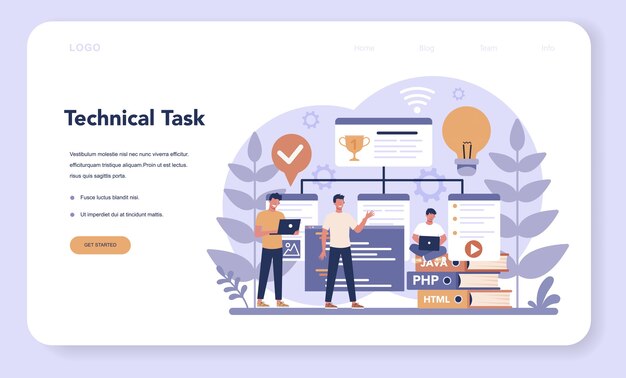 Premium Vector | Programming web banner or landing page set