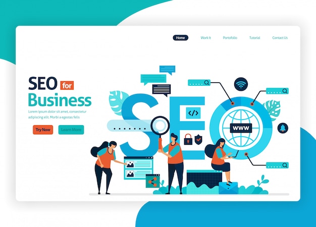 Premium Vector | Website for marketing optimization with seo. Premium Vector | Website for marketing optimization with seo.