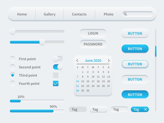 Free Vector | Flat user interface design template internet and ...