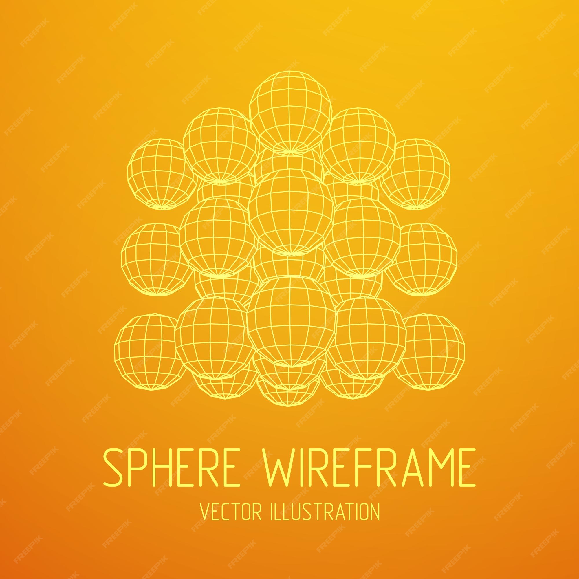 Premium Vector | Wireframe mesh cube make with many small spheres ...