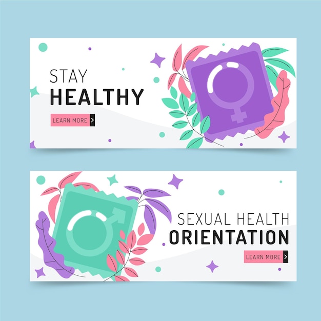 Free Vector World Sexual Health Day Banners Set