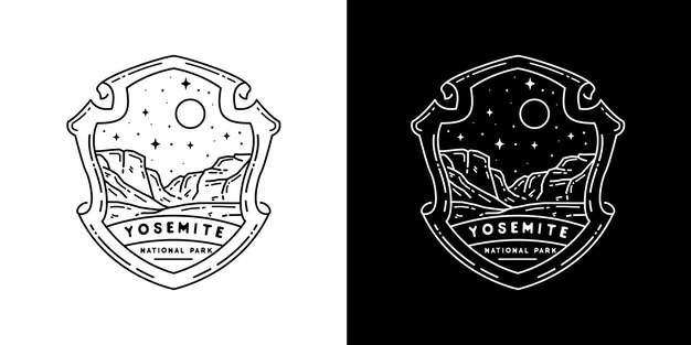Premium Vector Yosemite National Park Sticker Badge Design With