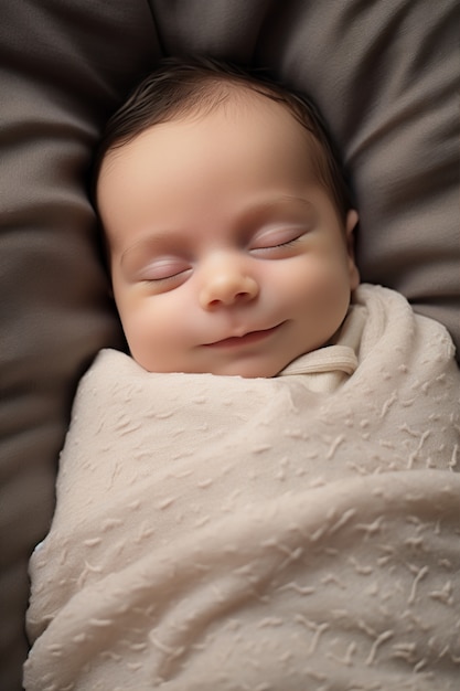 Vue rapprochée du nouveau-né souriant | Photo Gratuite Vue rapprochée du nouveau-né souriant | Photo Gratuite