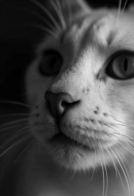Vue rapprochée du visage d'un chat | Image générée à base d’IA Vue rapprochée du visage d'un chat | Image générée à base d’IA