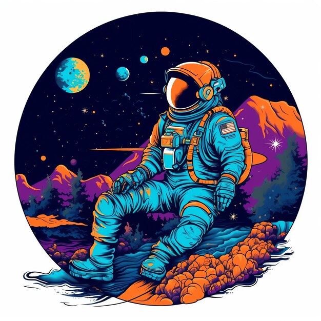 Un astronaute dans une combinaison spatiale et flottant dans l'espace ... Un astronaute dans une combinaison spatiale et flottant dans l'espace ...