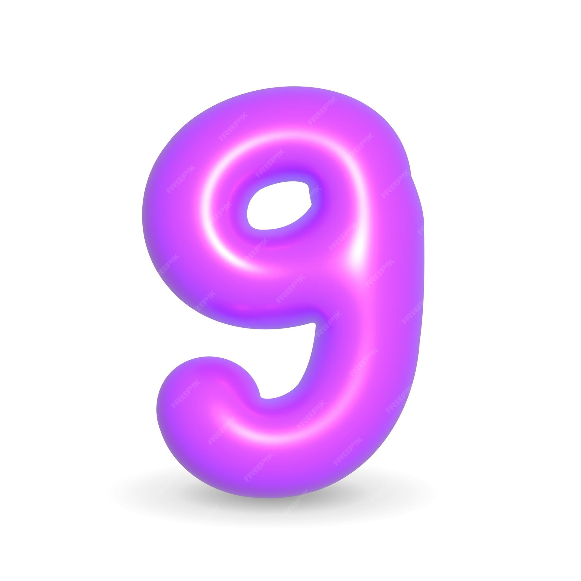 Ballon mauve de luxe numéro neuf illustration réaliste 3d pour joyeux ... Ballon mauve de luxe numéro neuf illustration réaliste 3d pour joyeux ...