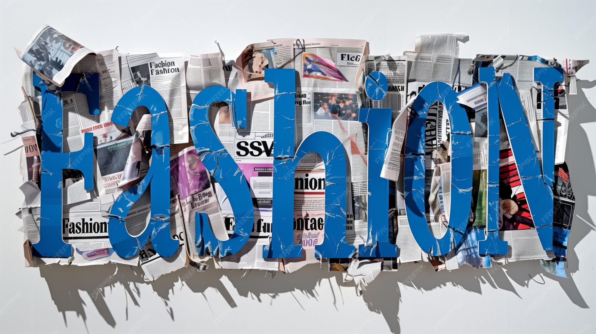 Collage de journaux avec une superposition de texte à la mode ... Collage de journaux avec une superposition de texte à la mode ...