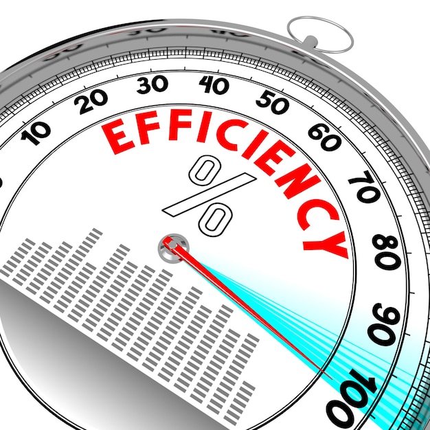 Compteur de vitesse 3D efficacité sur fond blanc | Photo Premium Compteur de vitesse 3D efficacité sur fond blanc | Photo Premium
