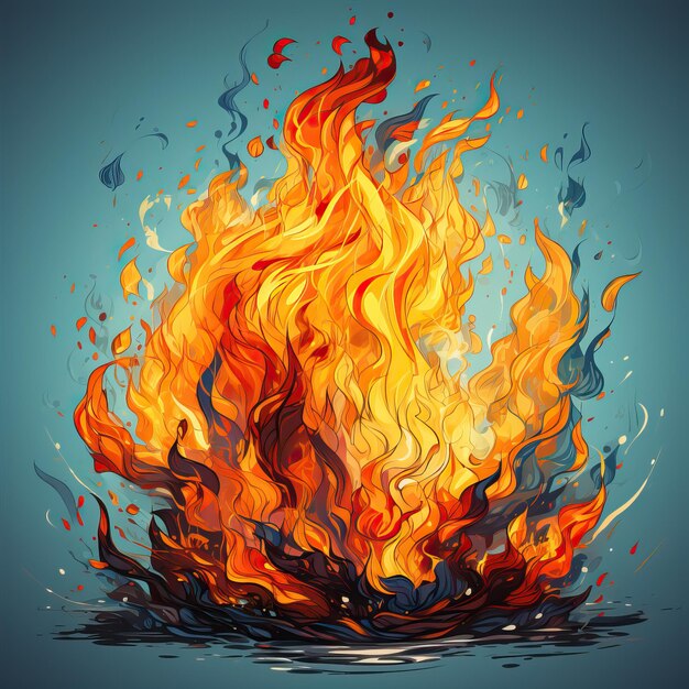 Un Dessin D'un Feu Avec Les Mots Feu Dessus | Photo Premium Un Dessin D'un Feu Avec Les Mots Feu Dessus | Photo Premium