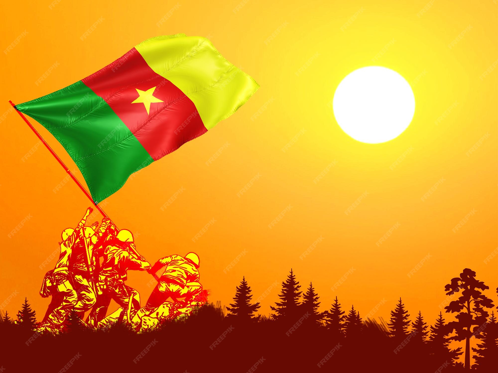 Le Drapeau National De Cameron Hissé Par De Courageux Combattants De La ... Le Drapeau National De Cameron Hissé Par De Courageux Combattants De La ...