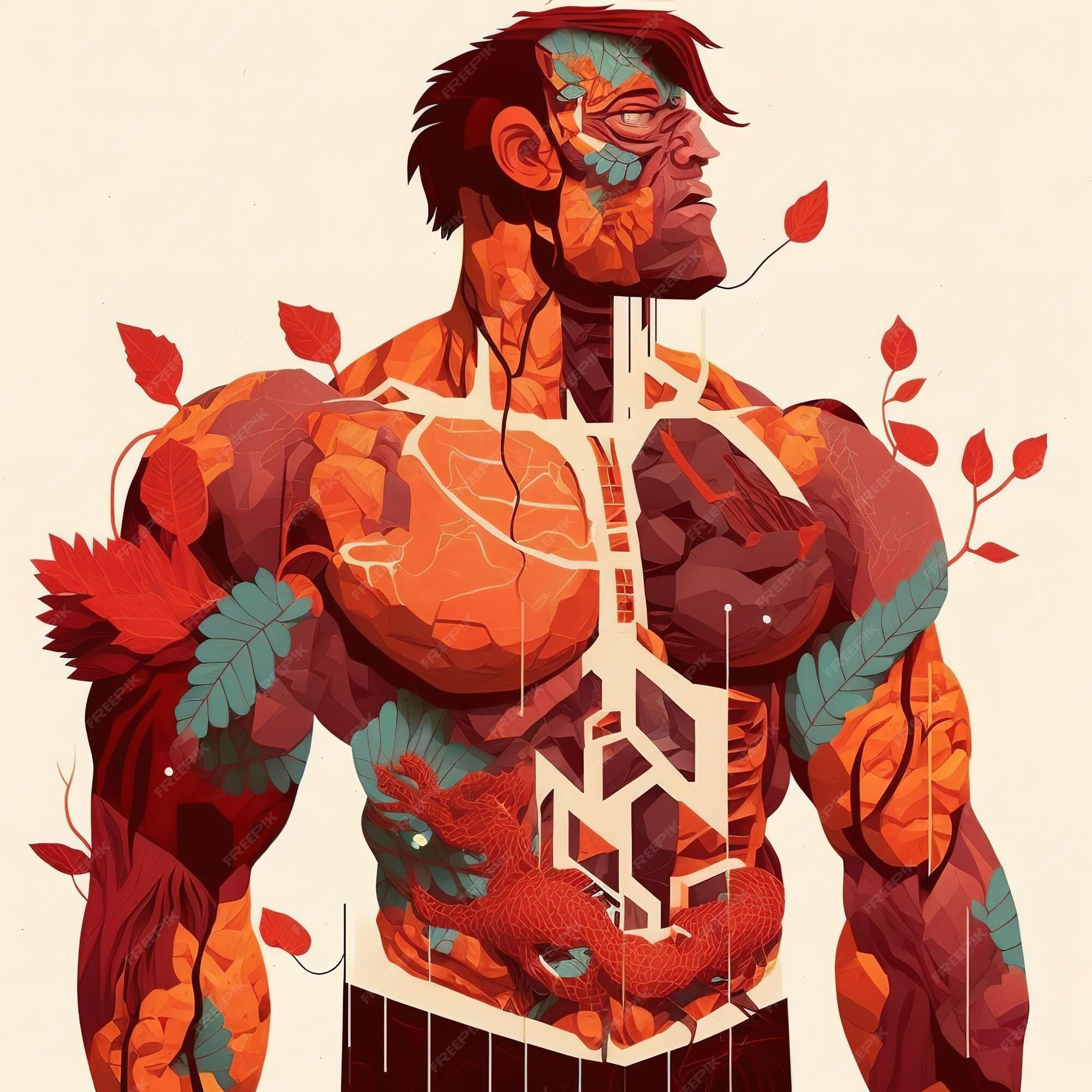 Muscles Anatomiques Des Fibres Musculaires Sur Lillustration Du Corps Photo Premium