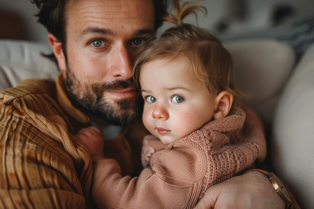 Un Père Et Sa Fille Partagent Un Moment Intime Ensemble Photo Premium