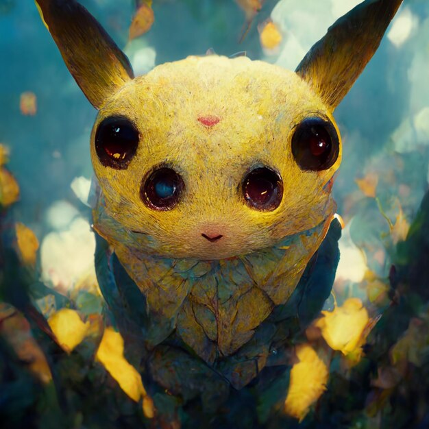Pokemon Pikachu Est Assis Dans Un Arbre Avec Des Feuilles Génératives ... Pokemon Pikachu Est Assis Dans Un Arbre Avec Des Feuilles Génératives ...