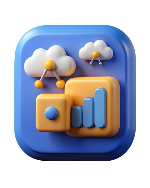 3D AI data processing and campaign management icons symbolize AIs role ... 3D AI data processing and campaign management icons symbolize AIs role ...