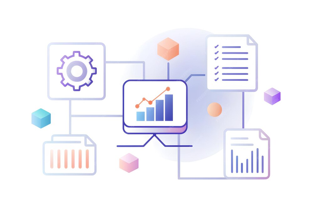 3d Ai Data Processing And Qa Metrics Icons Symbolize Ais Analytical Capabilities In Qa Processes