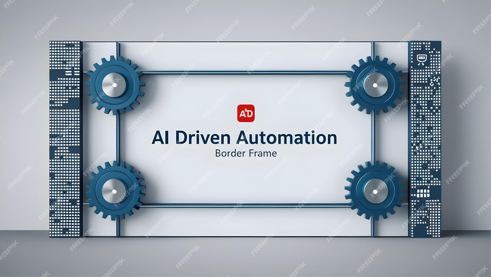 3d Ai Driven Automation Border Frame Concept As A Clean Border Frame With Gears And Digital