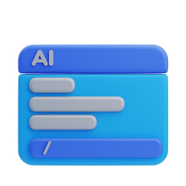 Premium Photo 3d Ai Prompt Window Illustration