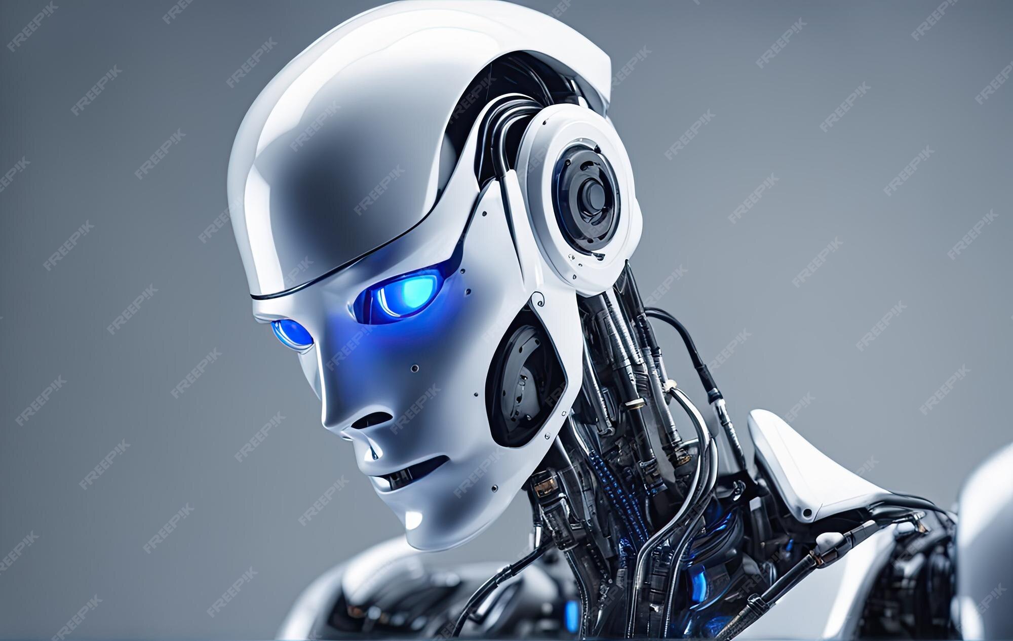 Premium AI Image | 3D android robot machine abstract machine learning ...