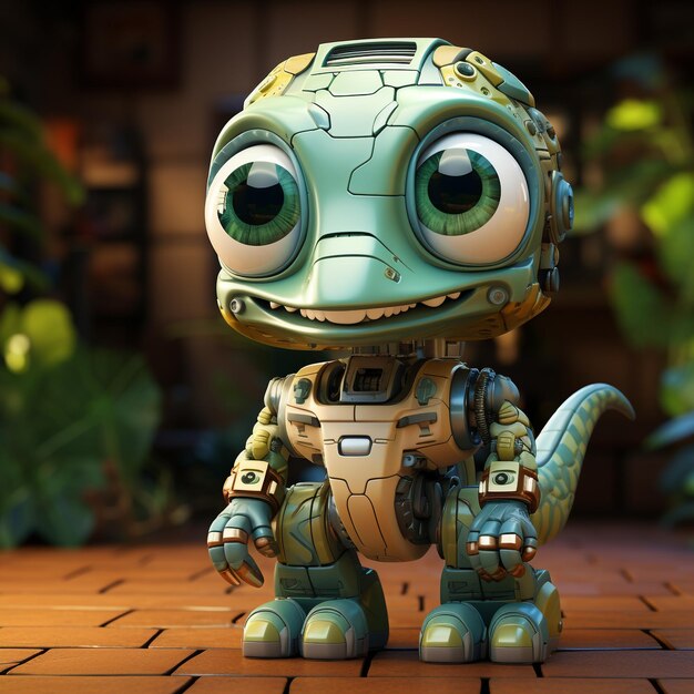 Premium AI Image | 3D cartoon Apatosaurus robot Premium AI Image | 3D cartoon Apatosaurus robot