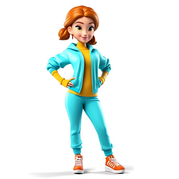 Premium Photo 3d Cartoon Character White Background 3d Cartoon Characters Wearing Stylish