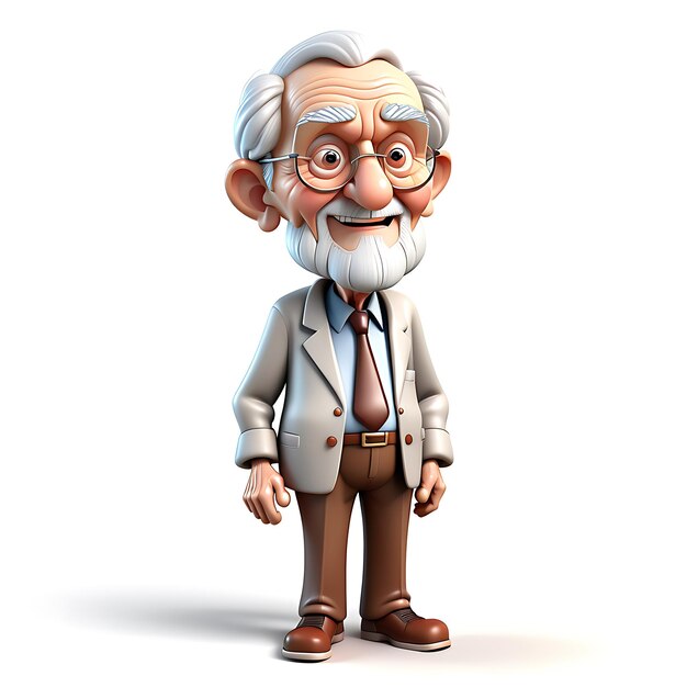 Premium Photo | 3d Cartoon old man white background Premium Photo | 3d Cartoon old man white background
