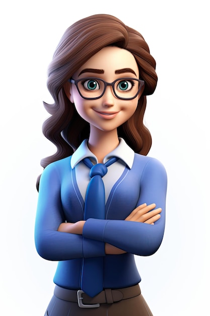 Premium Ai Image 3d Character Business Woman