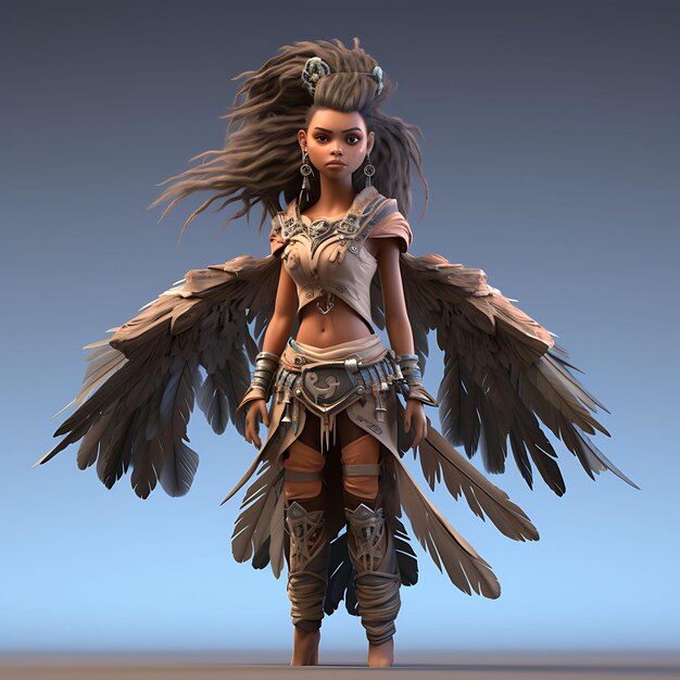 Premium Photo | 3D Character Female Harpy Lean Feathered Holding a ... Premium Photo | 3D Character Female Harpy Lean Feathered Holding a ...