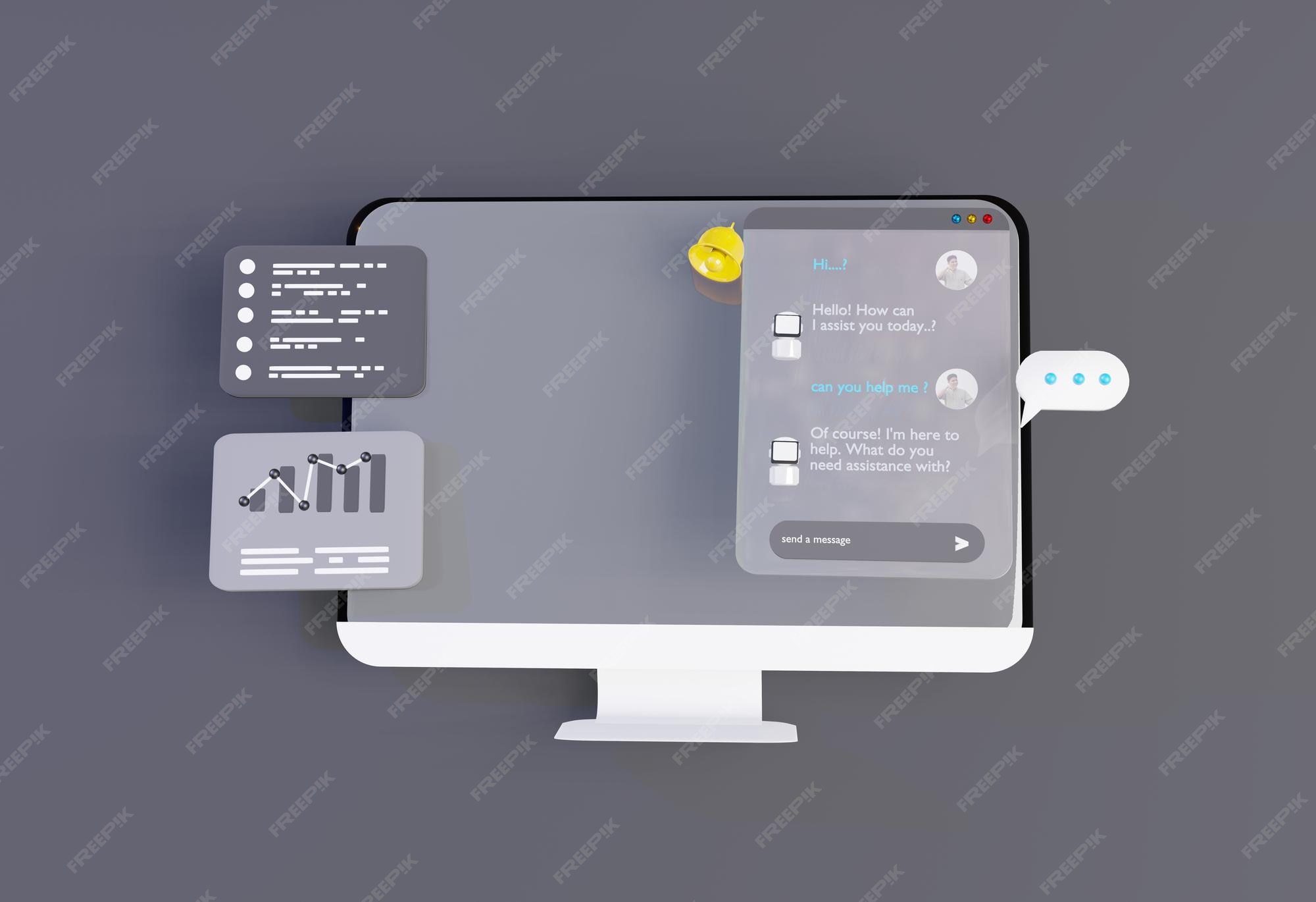 Premium Photo 3d Computer Ai Robot Chatbot Web Uiux Software Programming Algorithms 3d