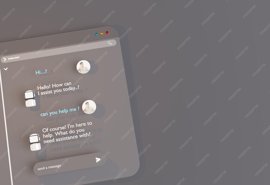 Premium Photo | 3D computer AI Robot Chatbot Web UIUX SOFTWARE programming algorithms 3D ...