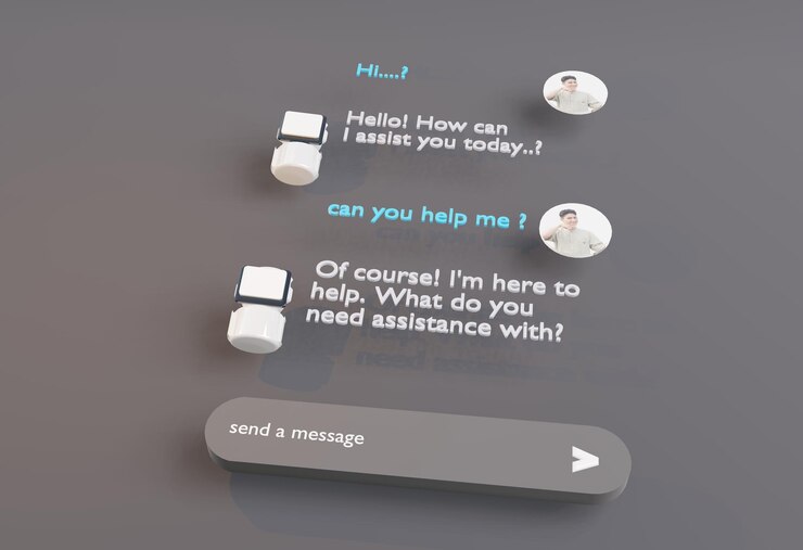 Premium Photo | 3D computer AI Robot Chatbot Web UIUX SOFTWARE ...