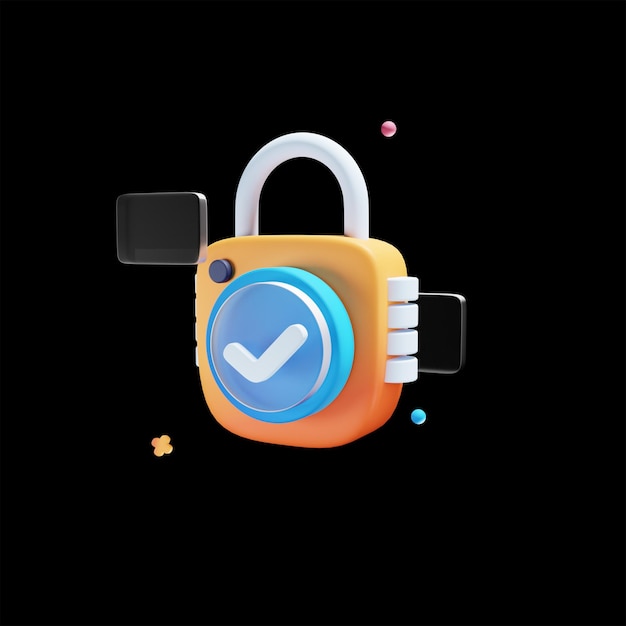 Premium Photo 3d Cyber Security 3d Icon