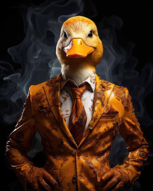 Premium Photo 3d Duck In Business Suit With A Human Body Looking Serious With A Dramatic