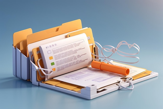 Premium Ai Image 3d File Transfer Of Document In Folder File Transfer Encrypted Form
