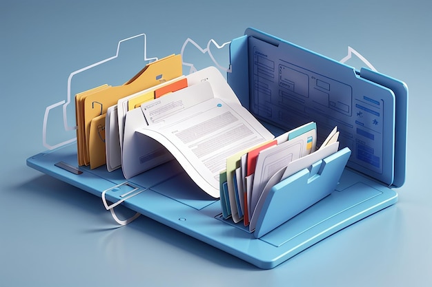 Premium Photo 3d File Transfer Of Document In Folder File Transfer Encrypted Form Connection